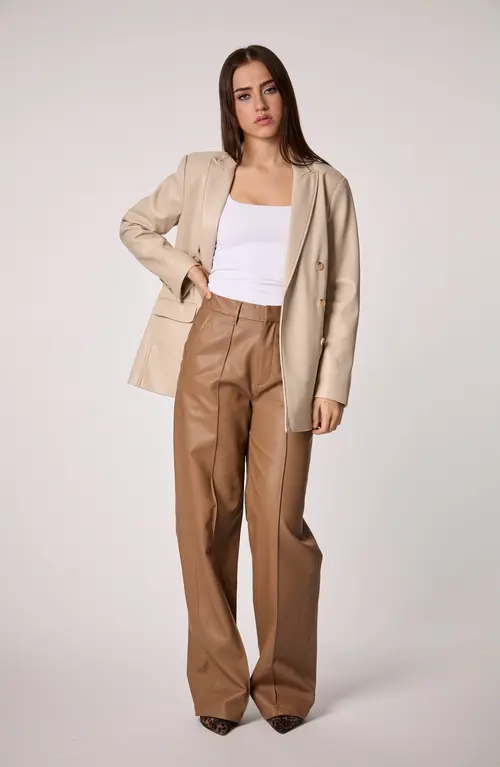 BLUE REVIVAL Double Breasted Oversized Blazer - Bone