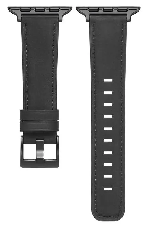 POSH TECH Distressed Leather Apple Watch® Band - Black