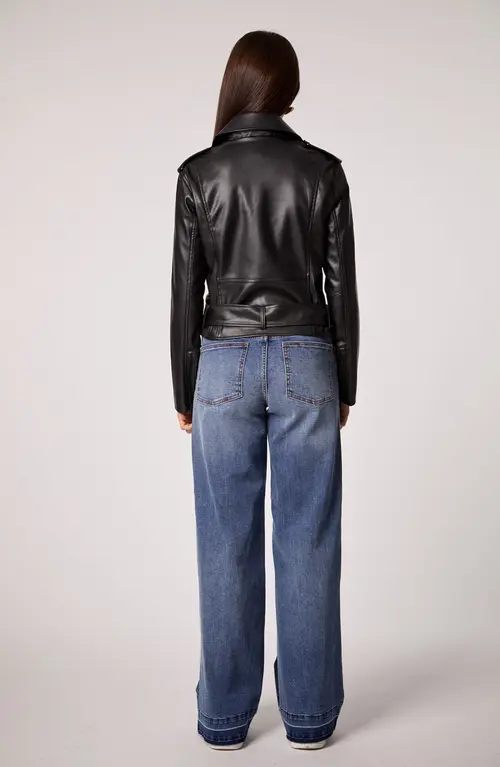 BLUE REVIVAL Classic Moto Vegan Leather Jacket