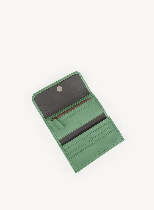 DEUX MAINS Woven Wristlet Wallet - Sage Green