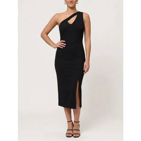 Rachel Rachel Roy Lara One-shoulder Midi Dress - Black