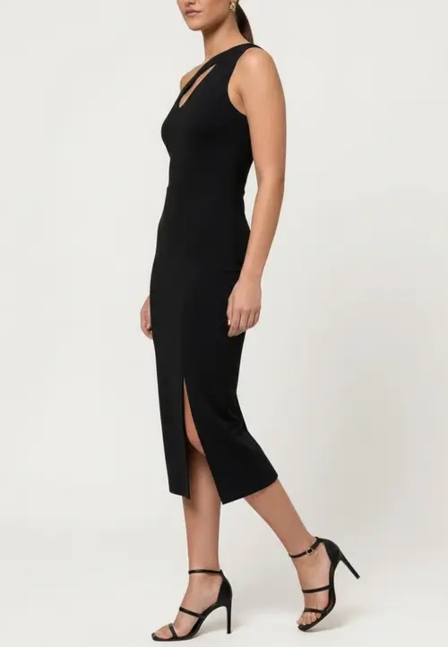 Rachel Rachel Roy Lara One-shoulder Midi Dress - Black