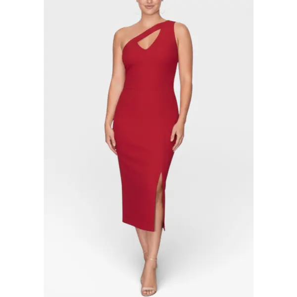 Rachel Rachel Roy Lara One-shoulder Midi Dress - Racing Red