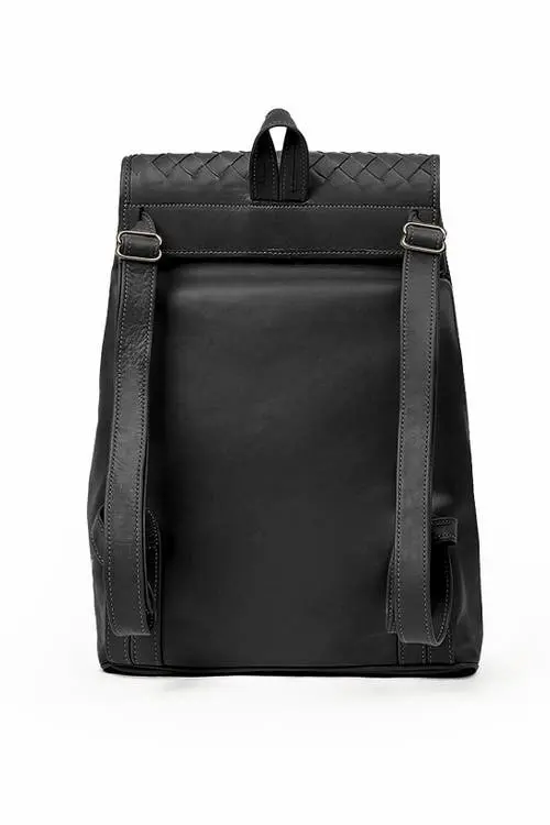 DEUX MAINS Woven Leather Backpack
