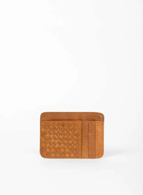 DEUX MAINS Slim Id Case - Cognac