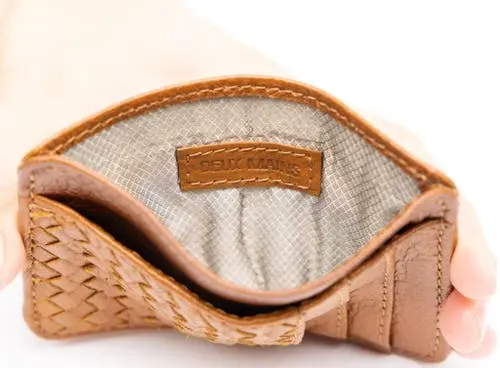 DEUX MAINS Slim Id Case - Cognac