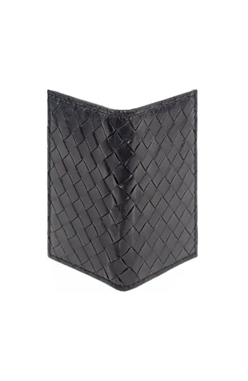 DEUX MAINS Woven Card Holder - Black