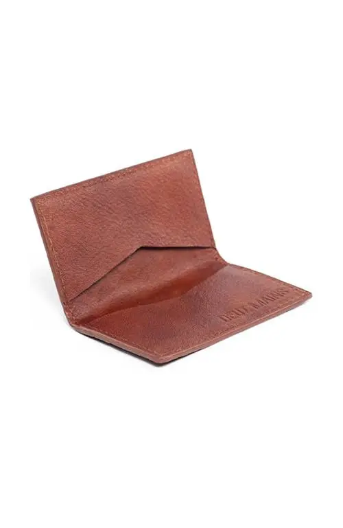 DEUX MAINS Woven Card Holder - Mahogany