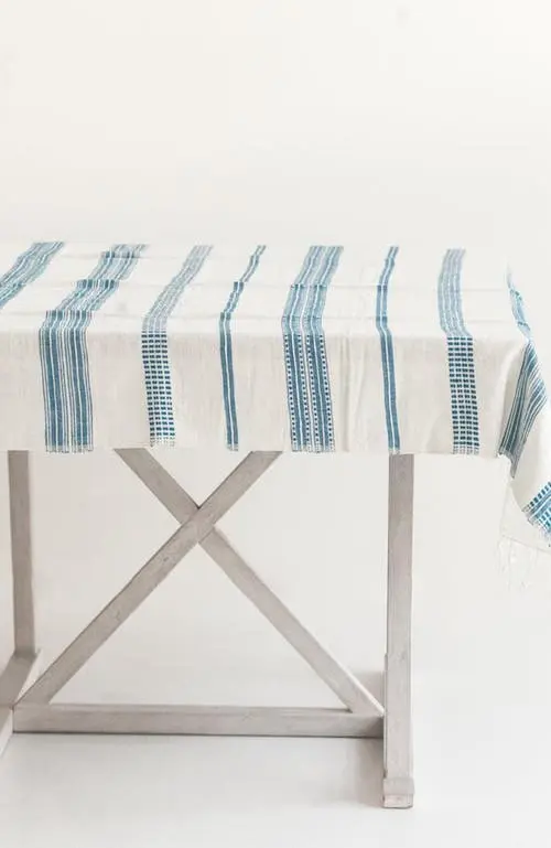 CREATIVE WOMEN Aden Cotton Tablecloth - Blue