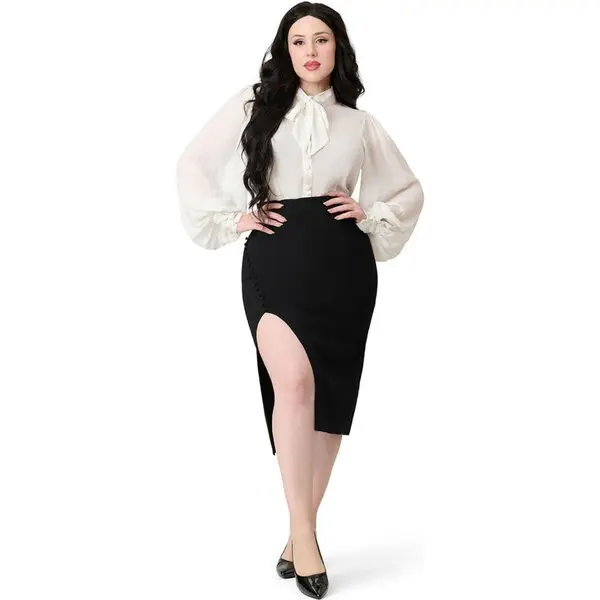 Unique Vintage Asymmetrical Pencil Skirt
