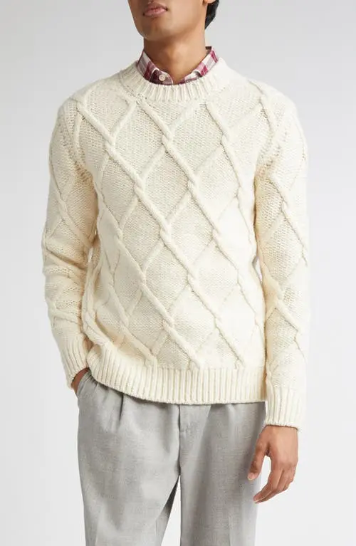 Eleventy Diamond Stitch Wool Sweater