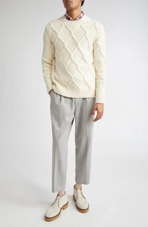 Eleventy Diamond Stitch Wool Sweater