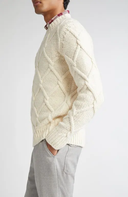 Eleventy Diamond Stitch Wool Sweater
