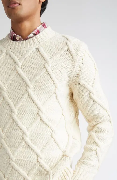 Eleventy Diamond Stitch Wool Sweater
