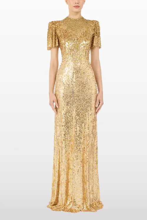 Jenny Packham Jourdain Sequin-embellished Gown - Illusion