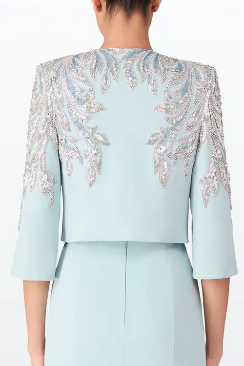 Jenny Packham Versalilles Embellished Jacket - Porcelain