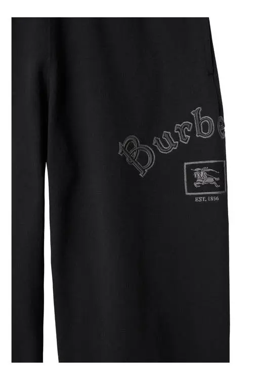 Burberry Gothic Logo Cotton Jogging Pants
