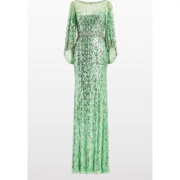 Jenny Packham Ines Sequin-embellished Dress - Eucalyptus