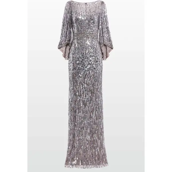 Jenny Packham Ines Sequin-embellished Dress - Granite