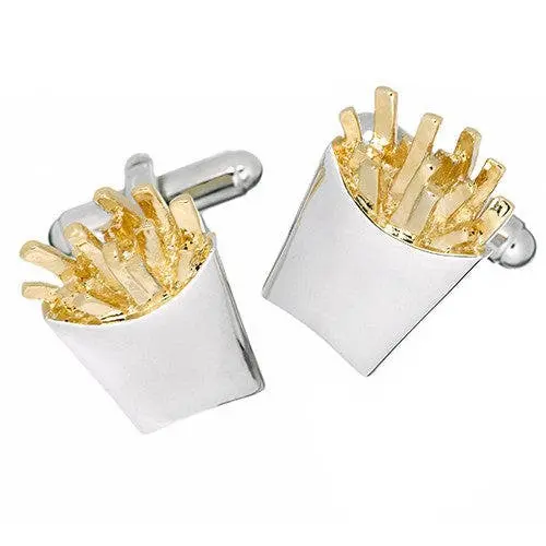LINK UP French Fries Cufflinks - Gold