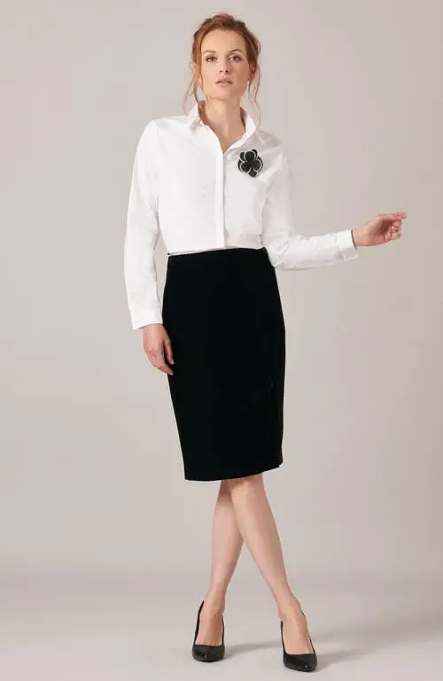 Anne Fontaine Pencil Skirt With Adjustable Waist And Slit