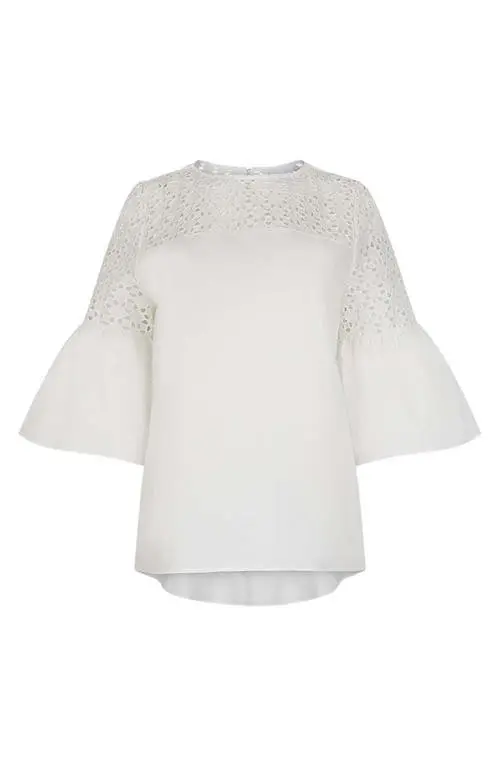 Anne Fontaine Piper Top With Sheer Sleeves