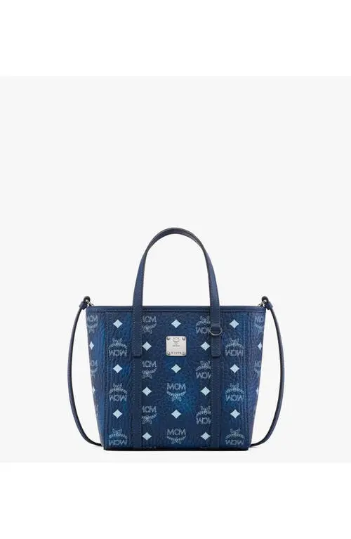Mcm Mini Toni Top-zip Visetos Shopper - Blue