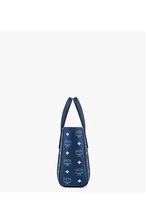Mcm Mini Toni Top-zip Visetos Shopper - Blue