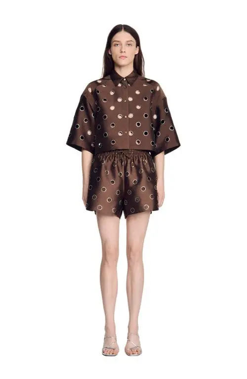 Sandro Oversized Rhinestone Shirt