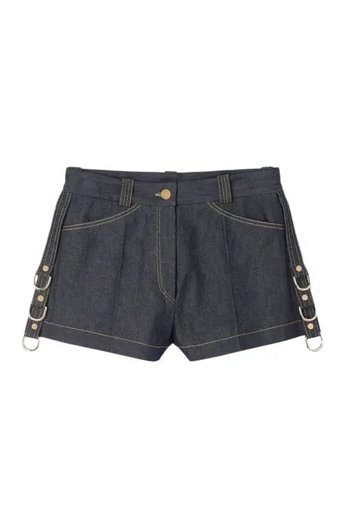 Sandro Denim Belt Loop Shorts - Deep Blue