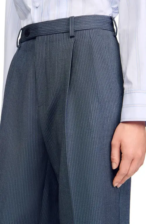 Sandro Striped Wide-leg Trousers