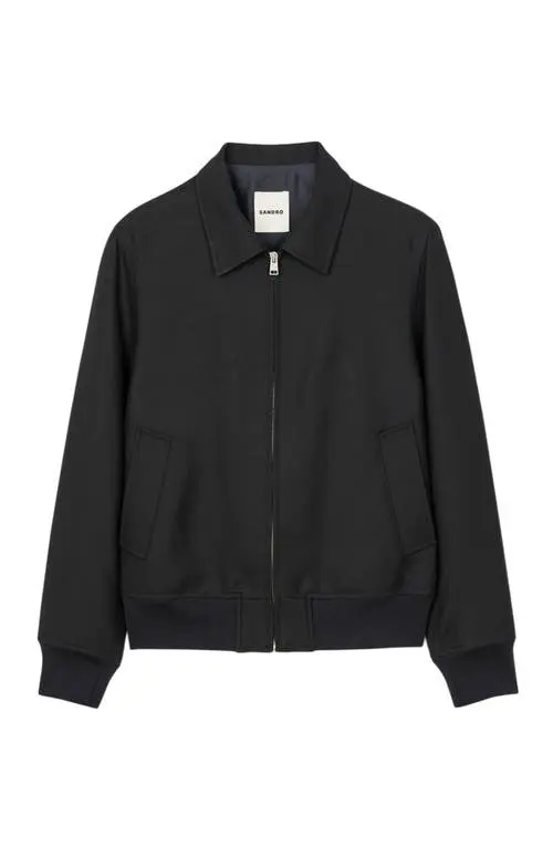 Sandro Zip-up Jacket - Navy Blue
