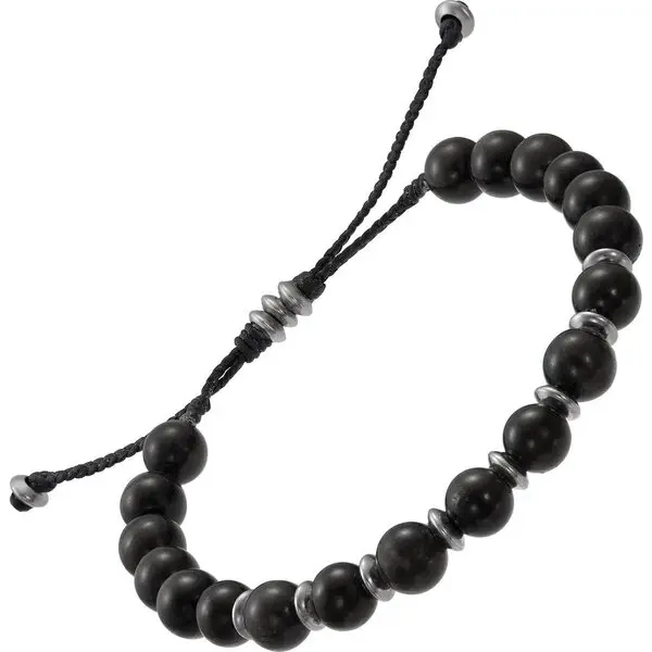 LINK UP Gemstone Bead Bracelet - Black