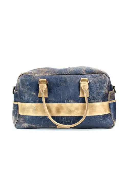 Bed Stu Leather Duffle Bag - Cobalt Lux Oats Rustic