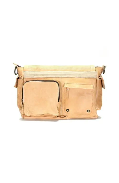 Bed Stu Leather Messenger Bag - Oats Dd