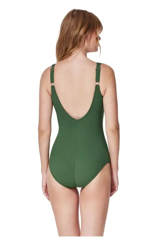 GOTTEX Embrace V-neck Surplice One Piece - Olive