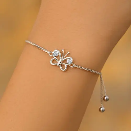 DONATELLO GIAN Sterling Adjustable Butterfly Bracelet - Silver