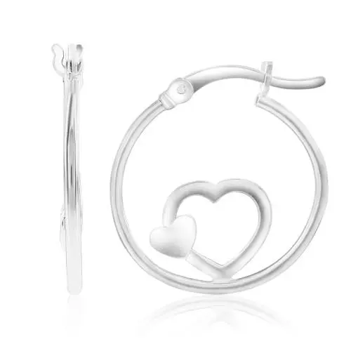 DONATELLO GIAN Sterling Heart Hoop Earrings