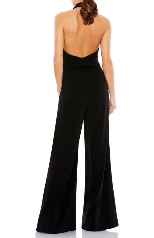 Mac Duggal Tuxedo Halter Jumpsuit