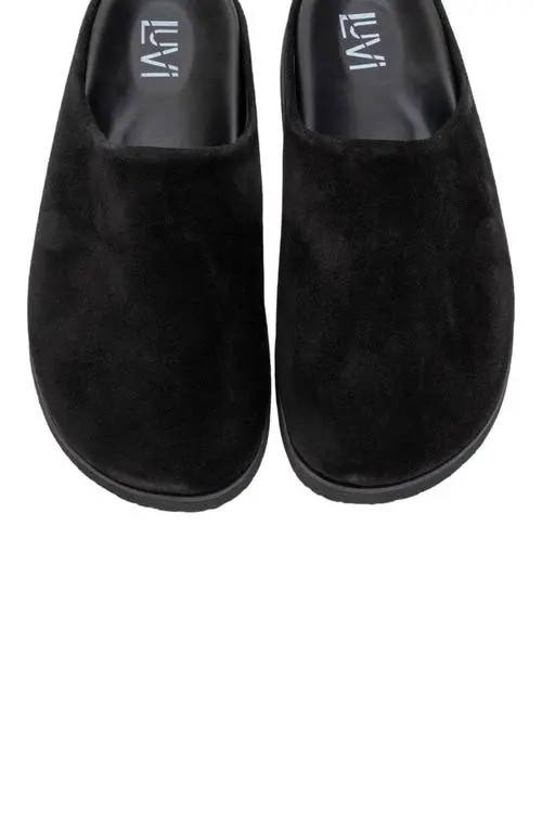 FOREVER & ALWAYS SHOES Space Suede Leather Slide Sandal