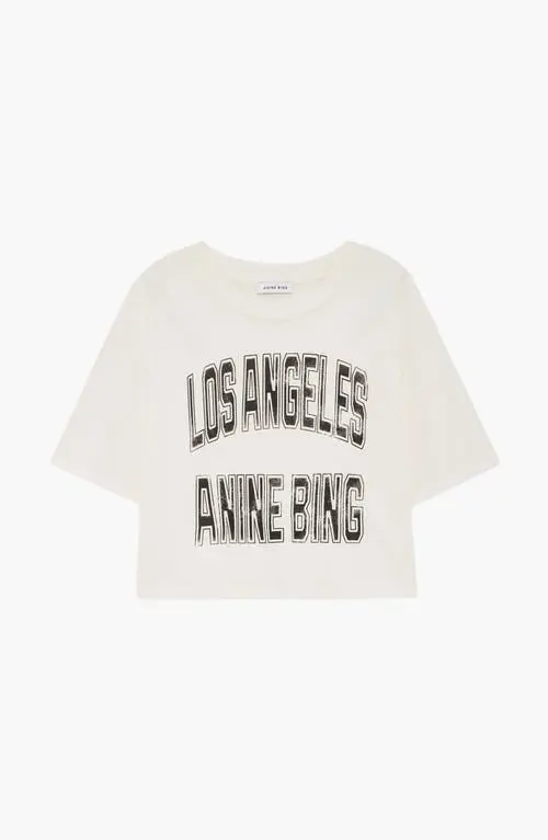 ANINE BING Johnny Cropped Tee - Cream