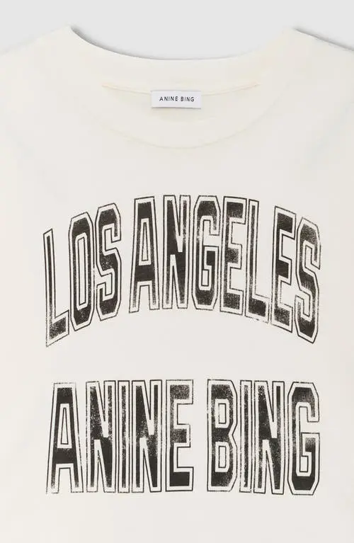 ANINE BING Johnny Cropped Tee - Cream