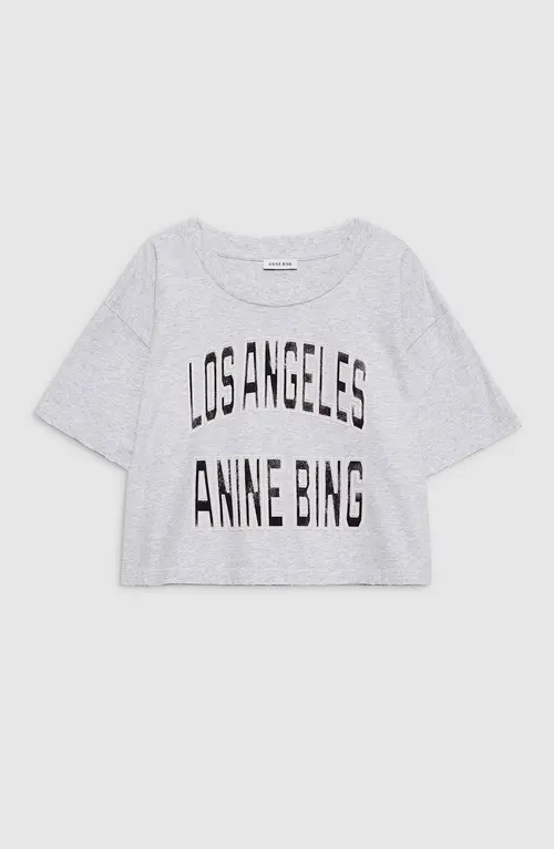 ANINE BING Johnny Cropped Tee - Grey