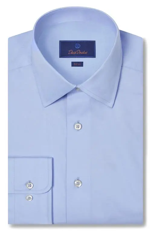 David Donahue Slim Fit Super Fine Twill Dress Shirt - Sky