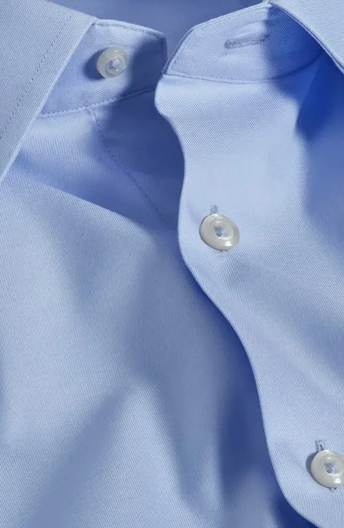David Donahue Slim Fit Super Fine Twill Dress Shirt - Sky