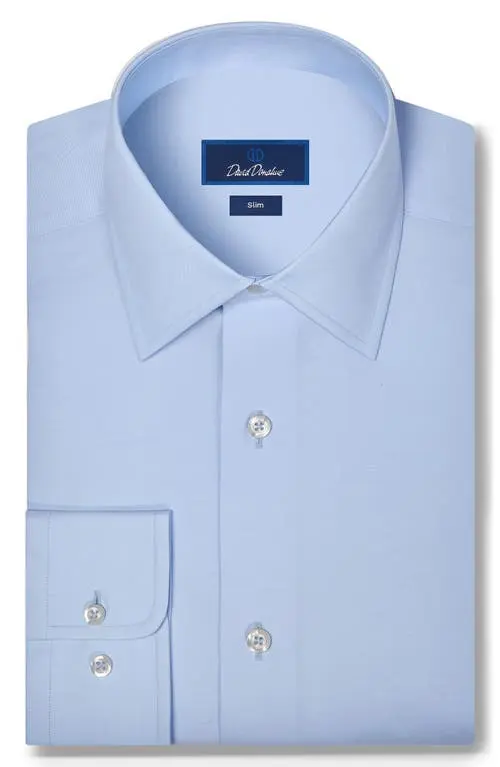 David Donahue Slim Fit Super Fine Twill Dress Shirt - Sky