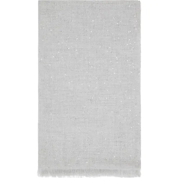 Brunello Cucinelli Cashmere And Silk Diamond Yarn Scarf - Light Grey