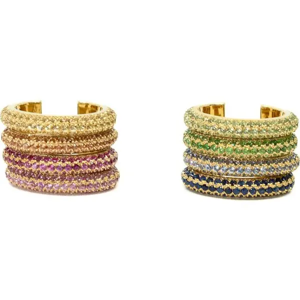 Fry Powers Sparkle Ear Cuff In 14k Gold - Blue