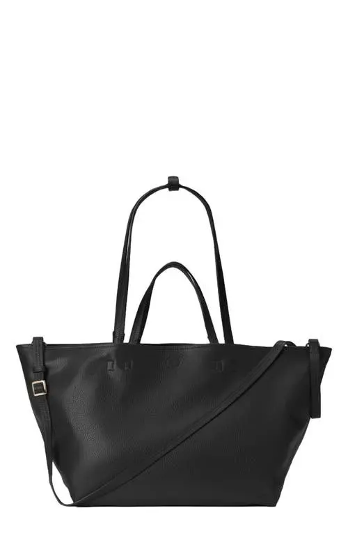 HYER GOODS Leather Soft Tote - Black