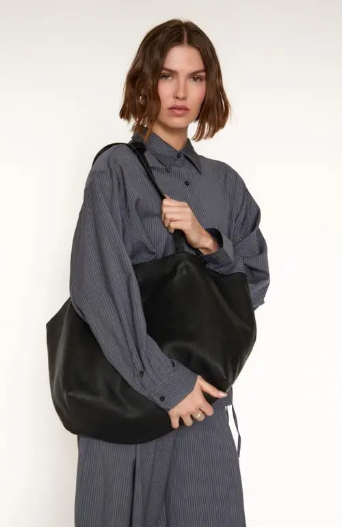 HYER GOODS Leather Soft Tote - Black